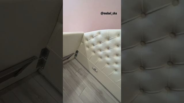 Кровать для девочки в белоснежном велюре #кроватьназаказ