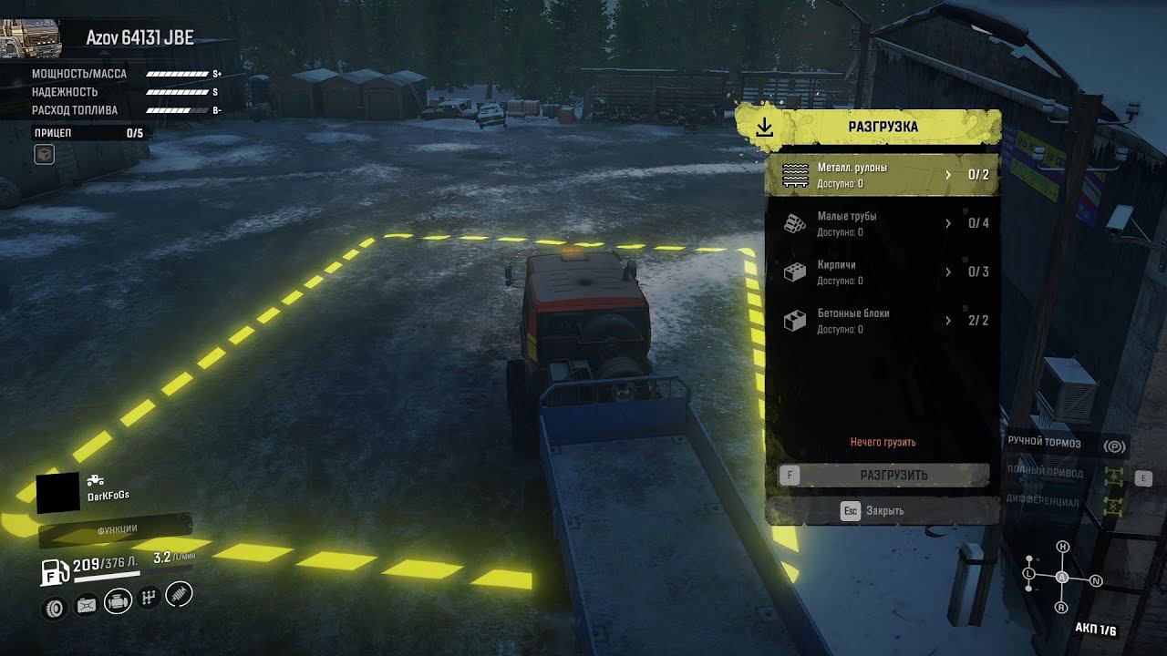 SnowRunner Чернокаменск восстановление гаража, сложность с ресурсами, завалы