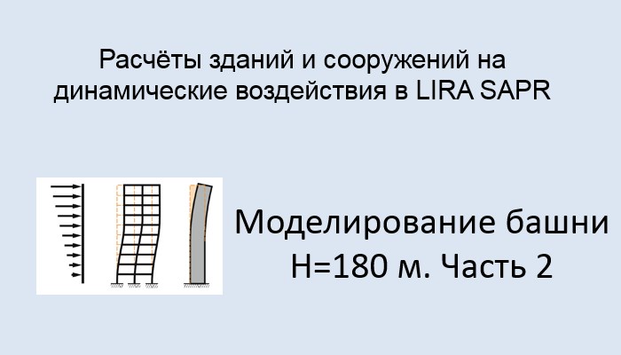 Расчёт на динамические воздействия в Lira Sapr Урок 9 Моделирование башни высотой 180 м Часть 2