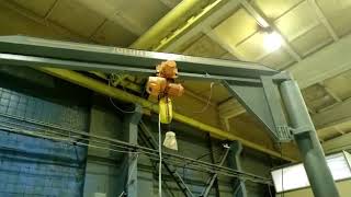 Консольный кран колонный 1 тонна, ручной поворот 360, 3м высота, 4м длина, электрическая таль Китай