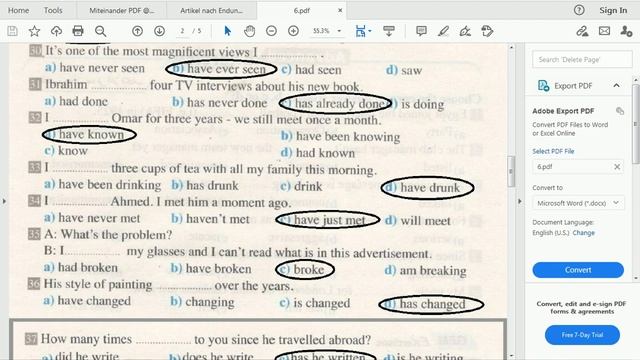 English Exercise 18