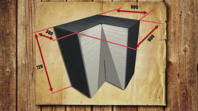 Угловой модуль на карусельных петлях. Как рассчитать модуль и фасады