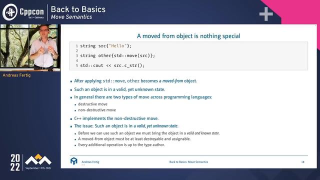Back to Basics_ C++ Move Semantics - Andreas Fertig - CppCon 2022