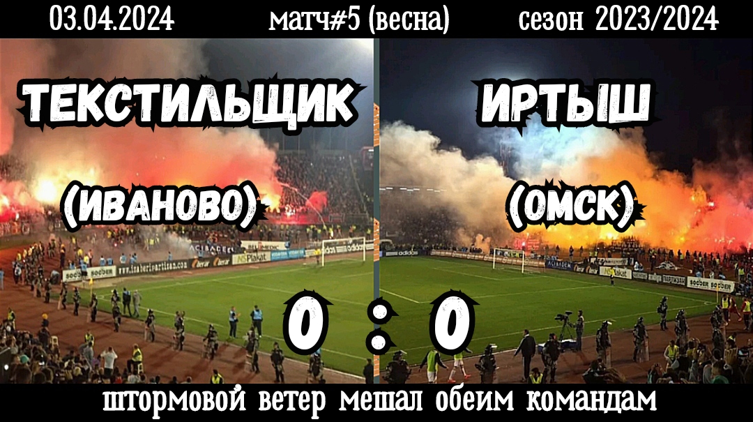 Текстильщик (Иваново)-Иртыш (Омск) 0:0 (03.04.2024). Матч#5, сезон 2023/2024, весенняя Клаусура.