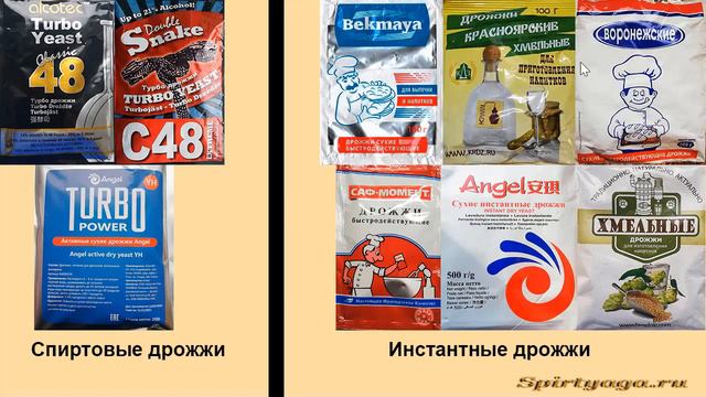 Отличие инстантных дрожжей от обычных и спиртовых.