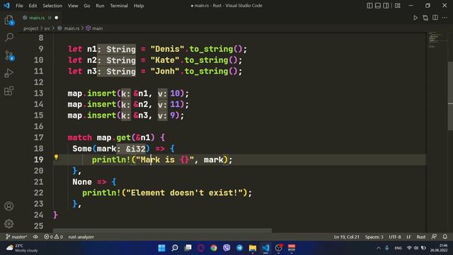 #19. Хеш-отображения в Rust. Создание, получение элементов HashMap, изменение