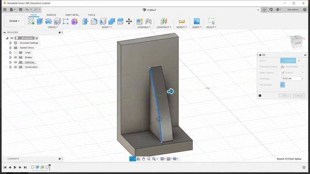 13. Fusion 360. Панель  Create . Инструменты  Rib  и  Web