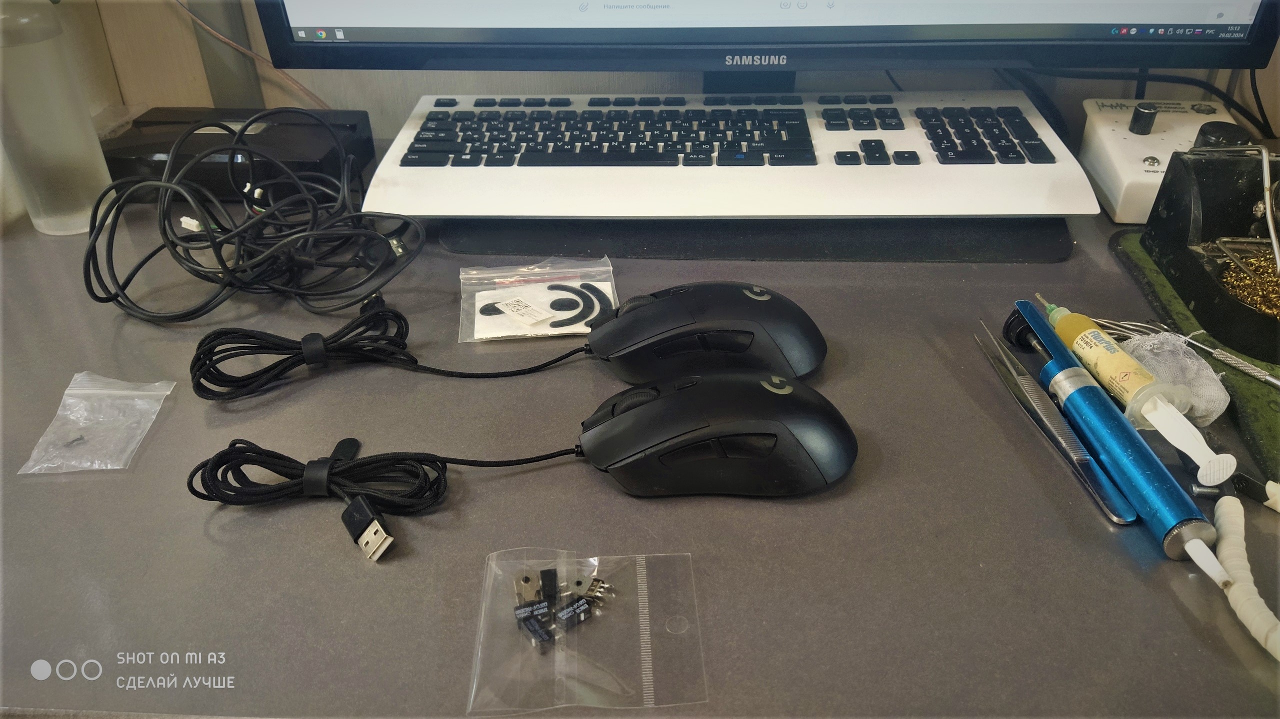 Logitech G403 отчёт о замене кнопок энкодера провода