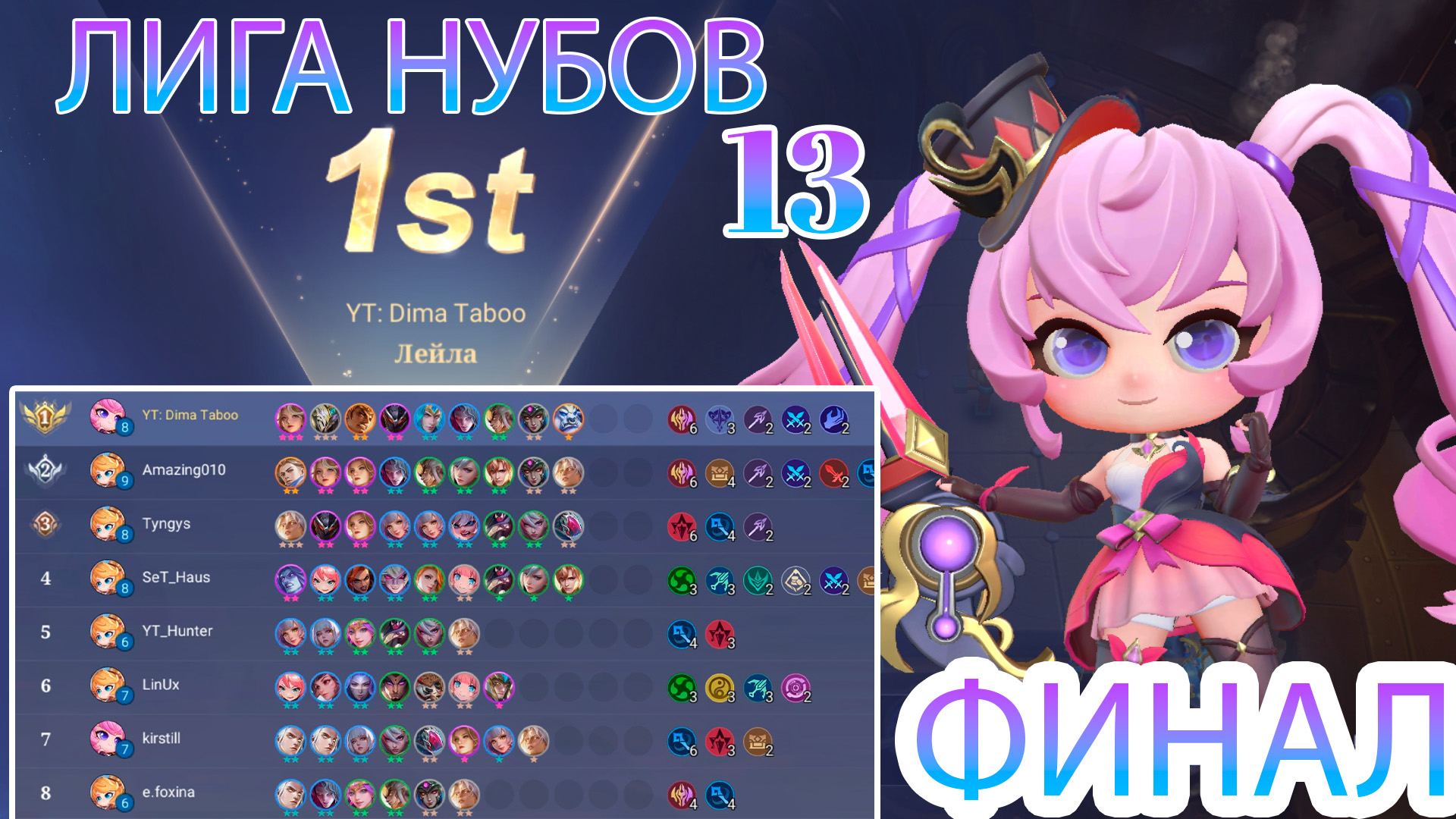 Лейла ❤️ Лига Нубов - ФИНАЛ ? Турнир по Магическим Шахматам