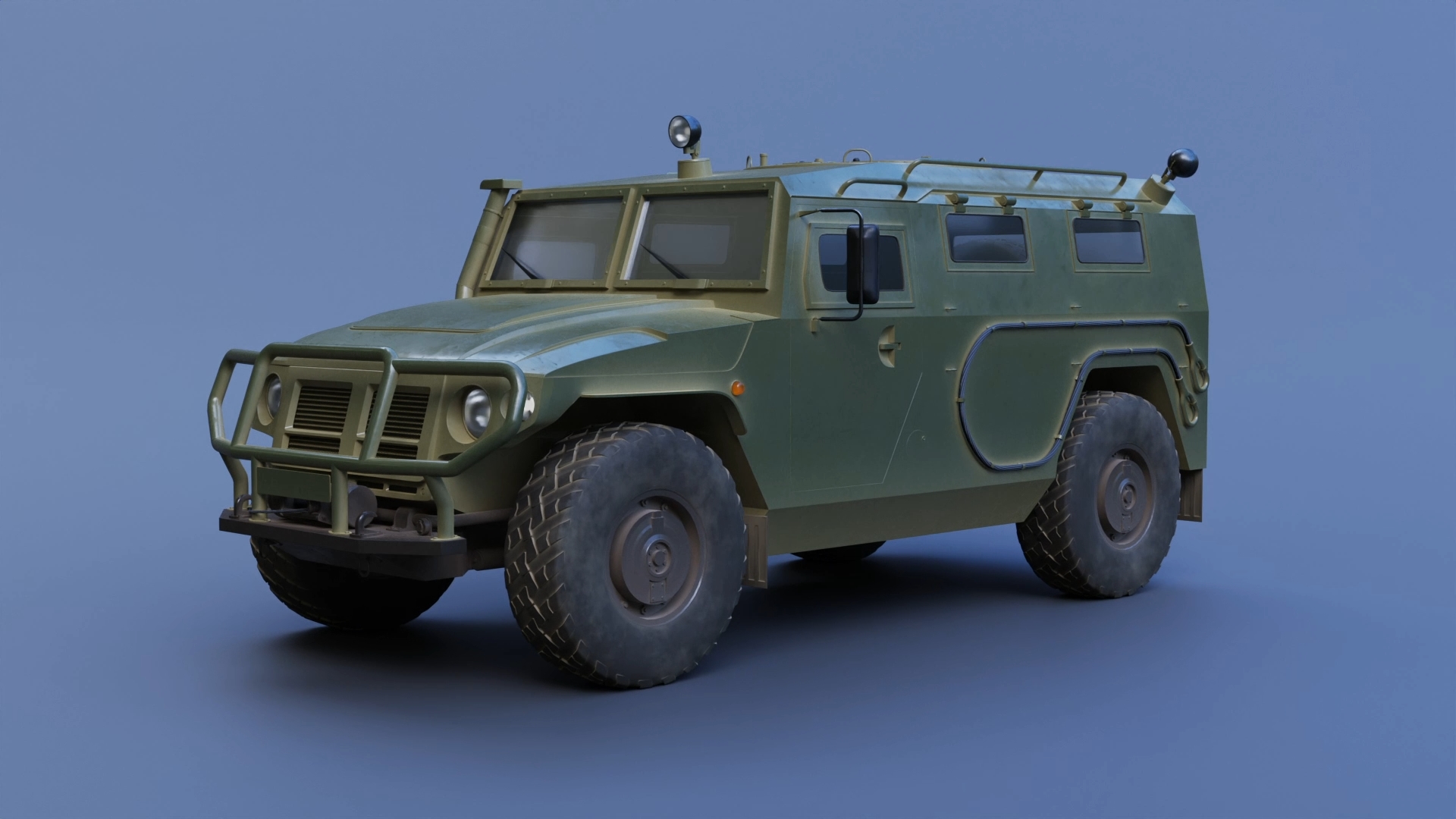 Бронеавтомобиль ГАЗ-233014 "Тигр" сделан в Blender