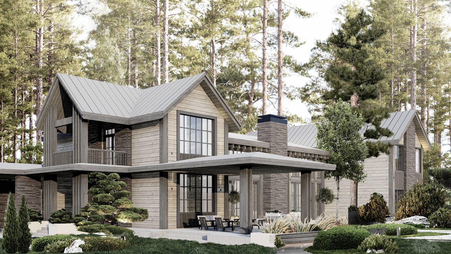 KUB HOUSE // Фахверк, клееный брус и CLT в одном проекте