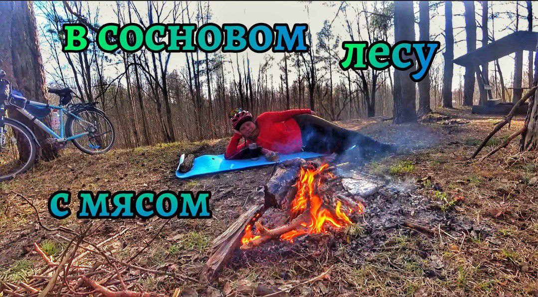 Апрель радует теплом. Велопрогулка в лес с мясом и костром!