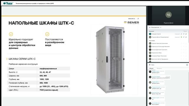 Телекоммуникационные шкафы и серверные стойки ЦМО / 16.03.2023