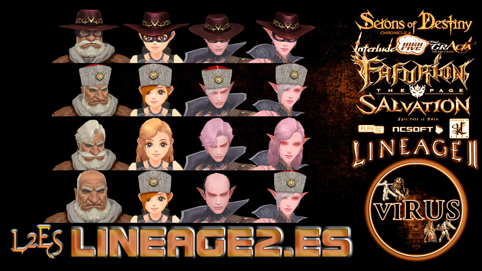 Hairstyle set 04 for www.Lineage2.Es server. High Five Chronicles ◄√i®uS►