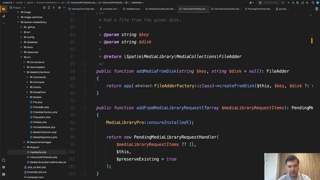 Spatie Media Library: HasMedia Interface with Trait Implementation