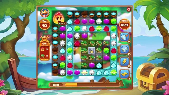 Как пройти уровень 8909 в игре Сокровища Пиратов