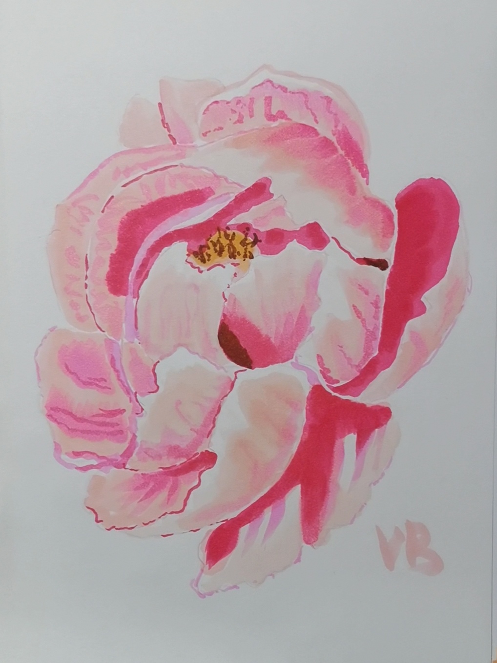 Рисунок пиона маркерами || Учимся Рисовать