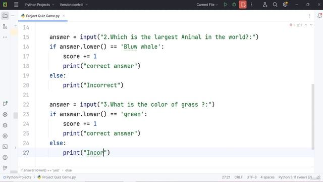 Day 12 - 17 - Project Quiz Game