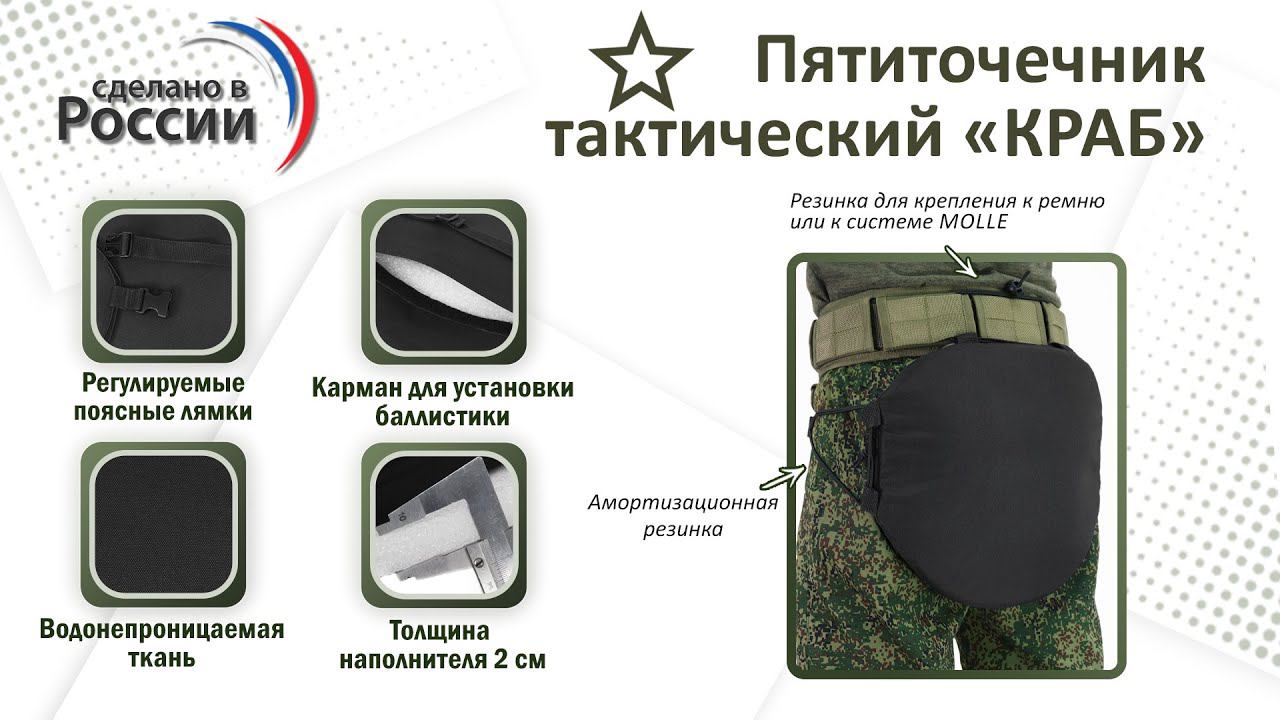 Пятиточечник тактический "Краб", цвет: черный. Промо-ролик.