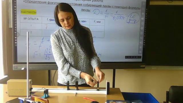 Определение оптической силы собирающей линзы