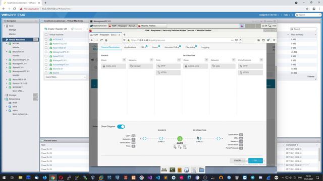 Настройка политик для межсетевого экрана CISCO FirePower.
