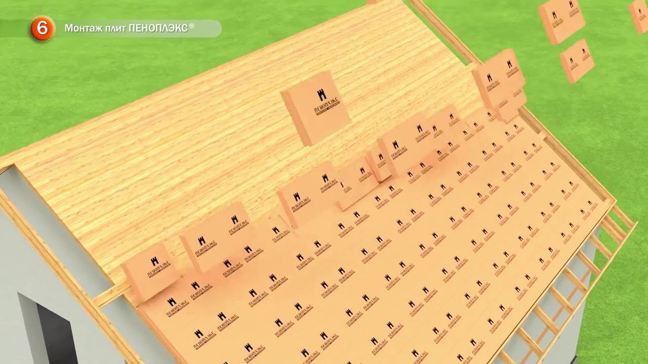 Утепление скатной кровли от ПЕНОПЛЭКС