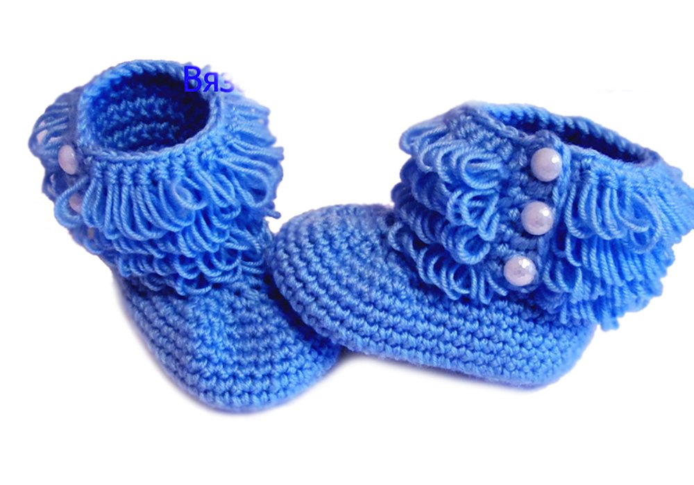 Пинетки крючком Бахрома Василиса