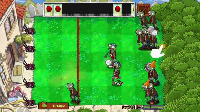 7-Plants vs Zombies. Приключение, второе прохождение уровни с 1.1 по 1.10