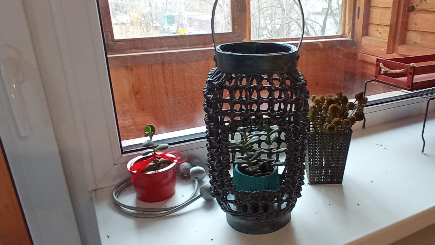 МК. Фонарик из бумажной лозы. #190