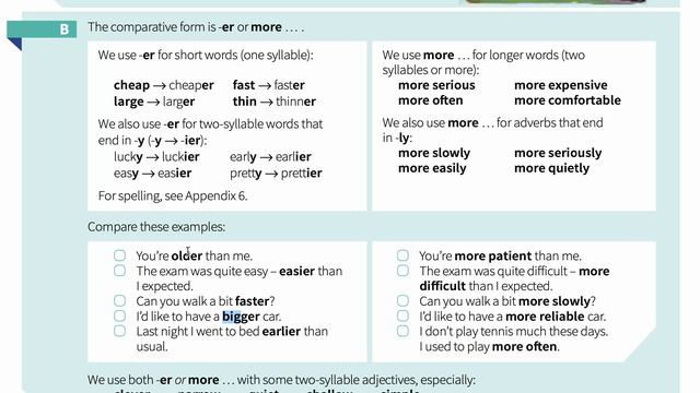105. Comparison of adjectives 1
