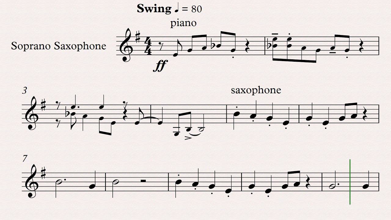 С.Вотс "Hairy Scary"  - видеоминусовка для саксофона-сопрано. Темп 80