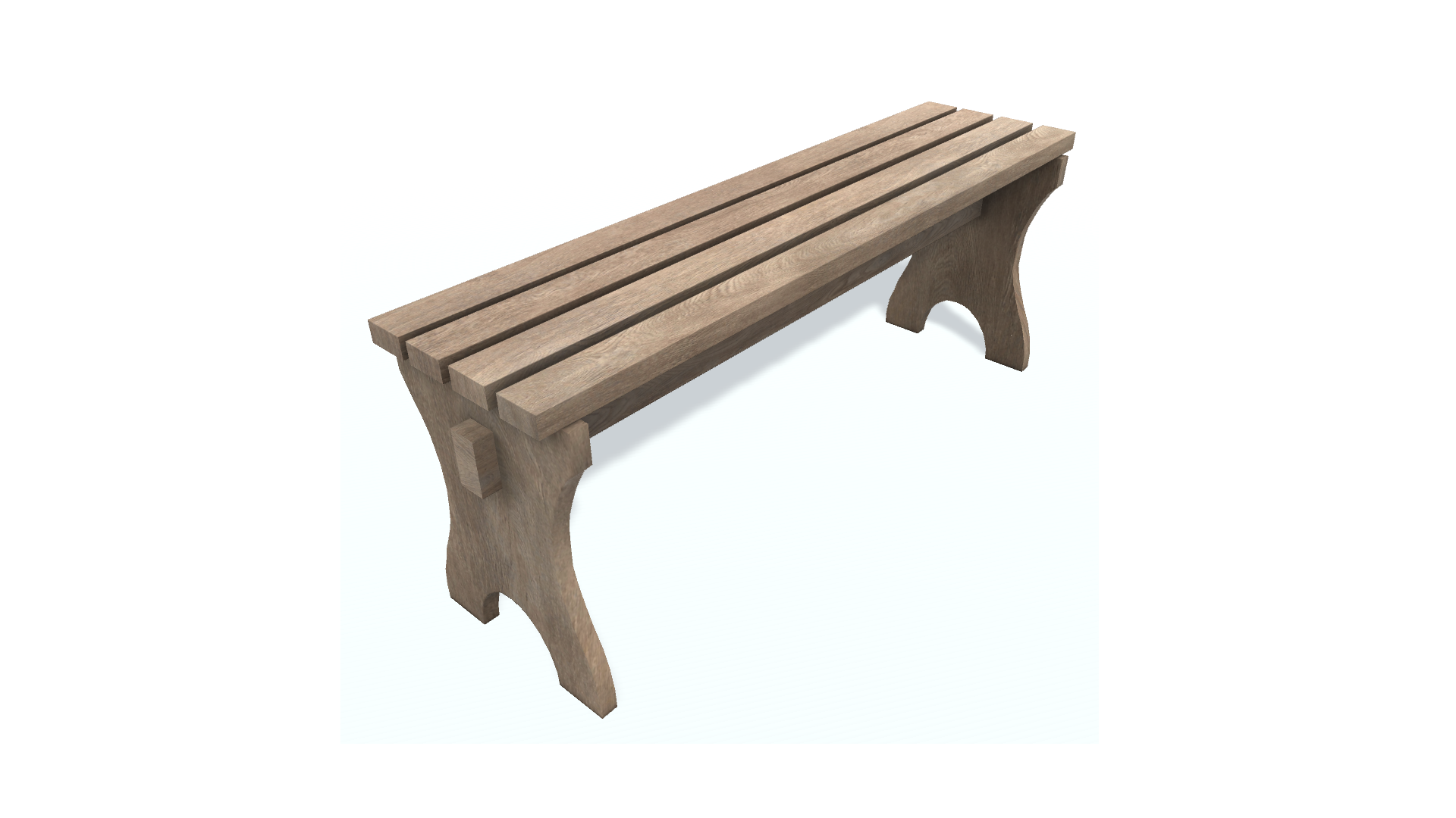 3D модель  Скамейка O. 3D model. "Usual bench O".
