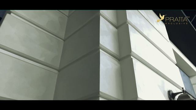 Фасад элитного здания с эффектом шелковой текстуры