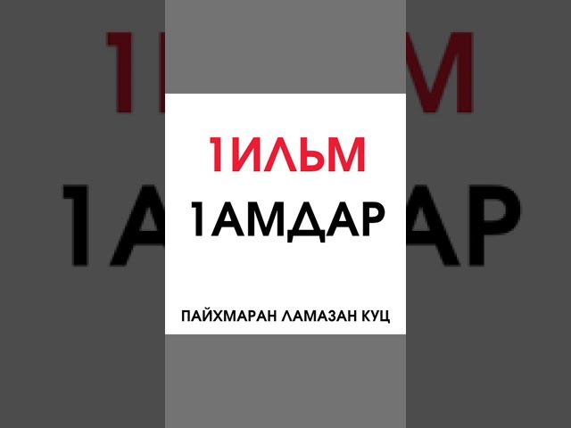 1ильм 1амдар || ПАЙХМАРАН ЛАМАЗАН КУЦ #суннат#хьехам#ламаз