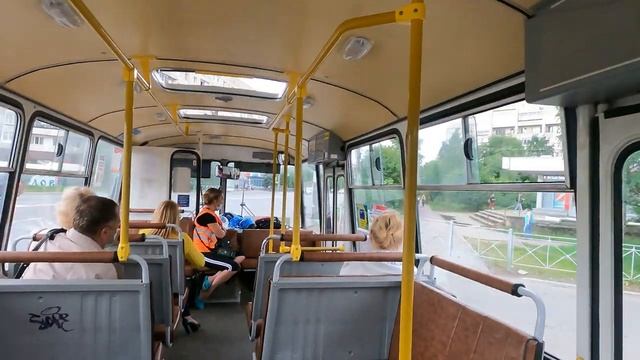 Поездка на автобусе ПАЗ-32054 Архангельск. Характерный звук переключения передач. Ностальгия)))