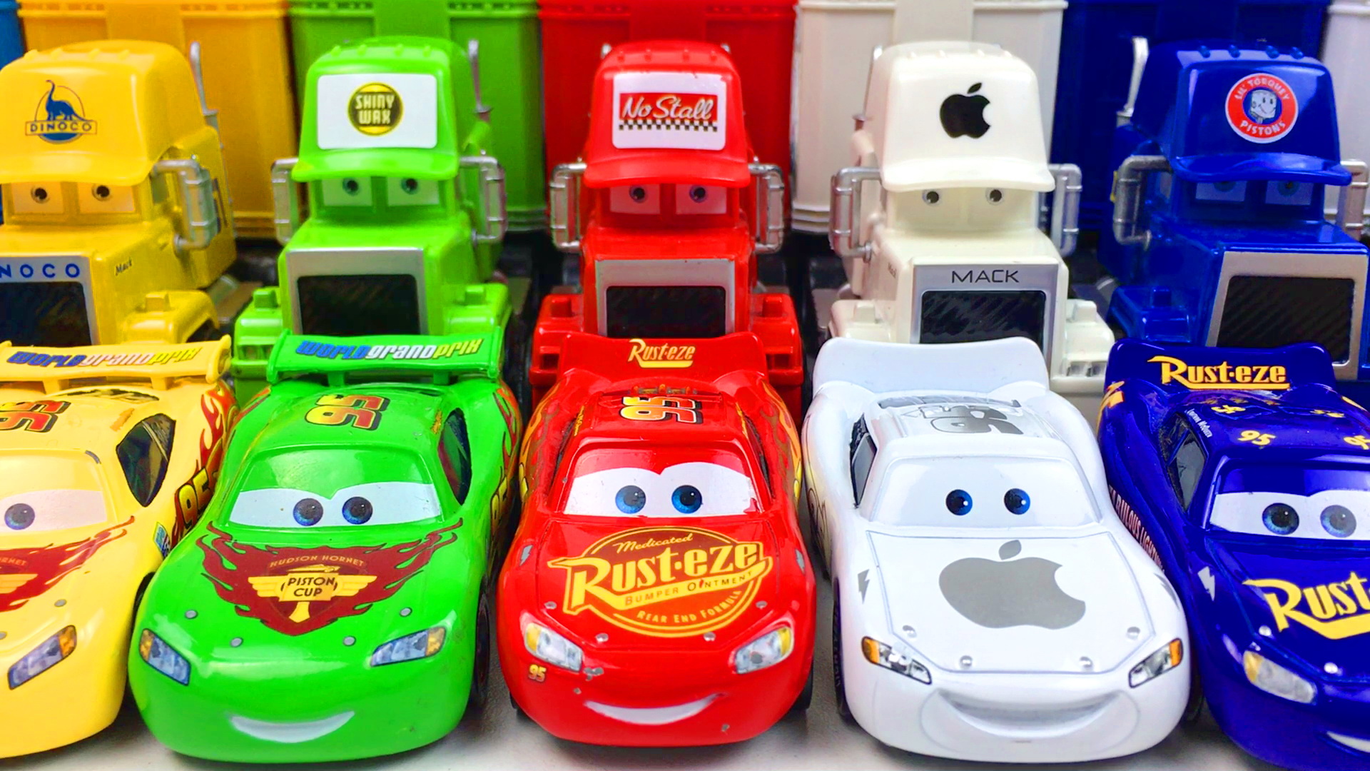 Машинки Тачки Развивающие Мультики про Машинки Учим Цвета с Игрушками Английский язык