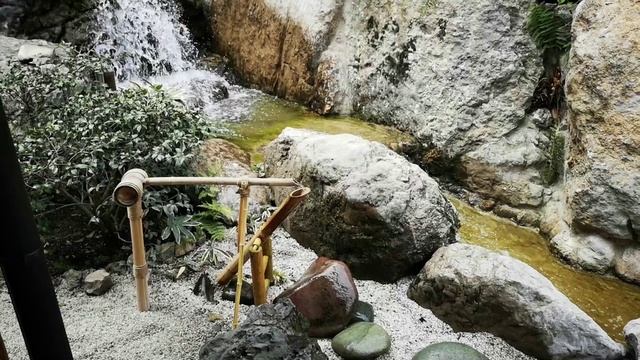 Японский фонтан из бамбука. Shishi Odoshi. ししおどし, 鹿威し