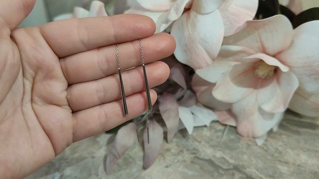 Серьги-цепочки "Ртутные капли" от StarfallShop