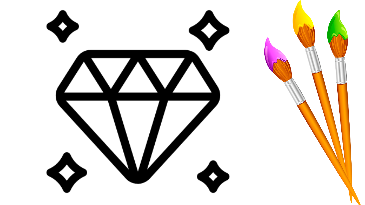 Рисуем алмаз! Идея для рисования с малышами