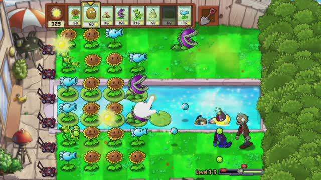 4-Plants vs Zombies. Приключение, уровни с 3.1 по 3.10