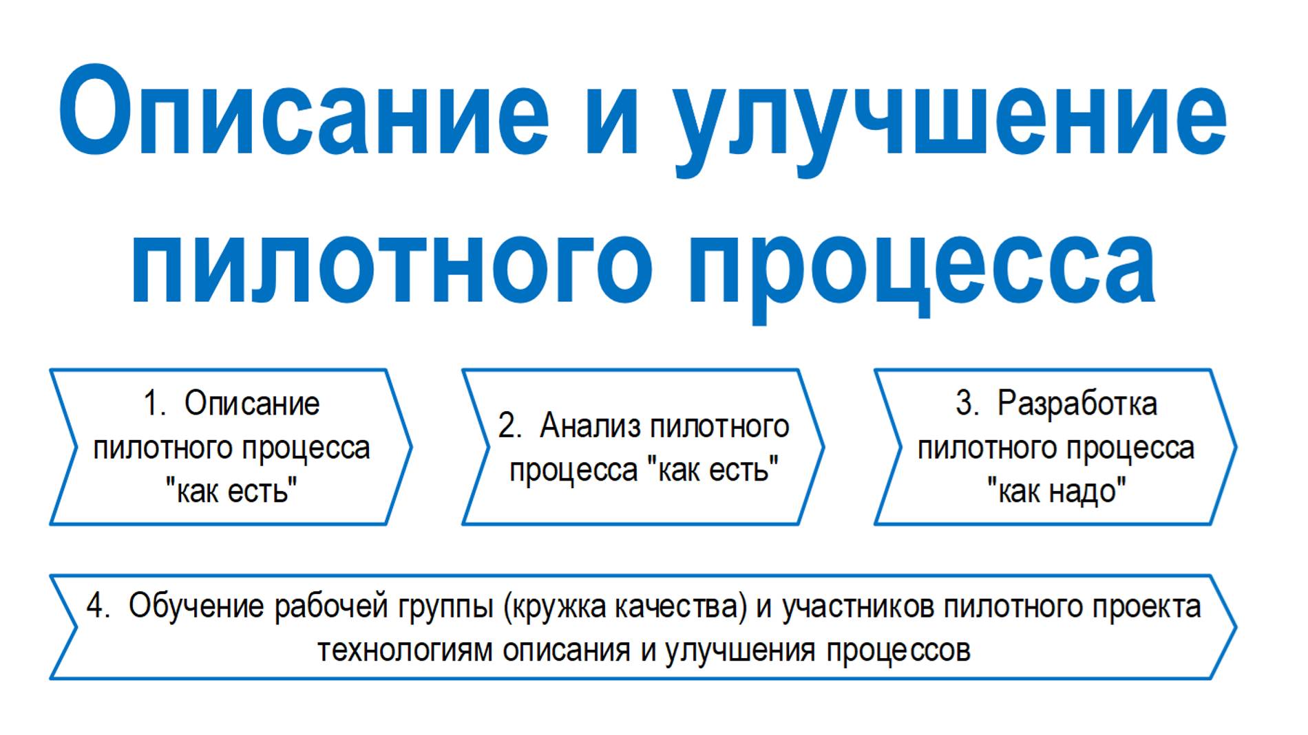 Разработка в системе Бизнес-инженер дорожной карты по описанию и улучшению пилотного процесса