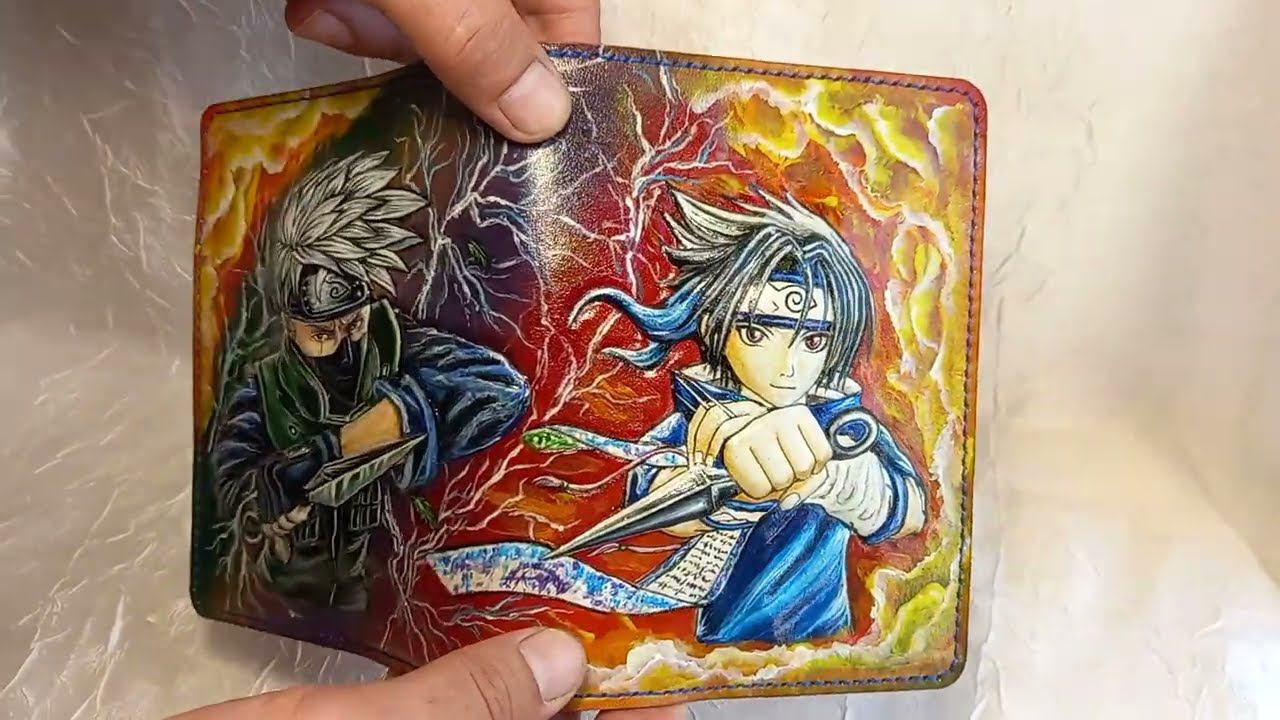 Обложка для ежедневника. Изделия из кожи. СКСтиль. Видео обзор: Аниме - Саске и Какаши.