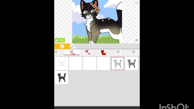 Я создала своего кота из котов воителей в #picrew