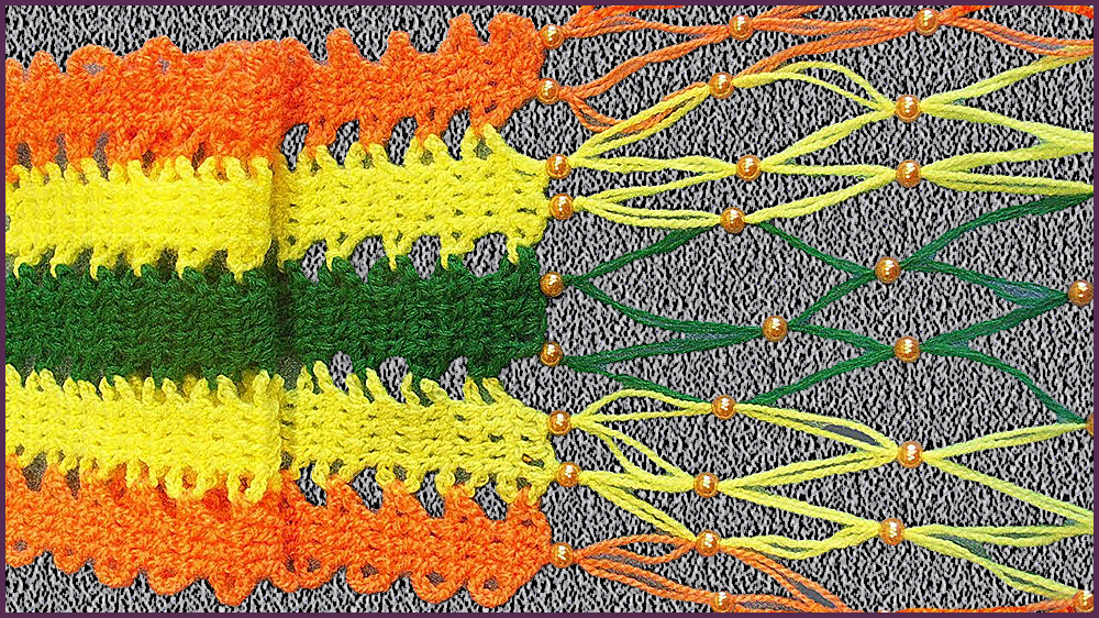 Солнечный шарф крючком. Вязание оригинального шарфа.