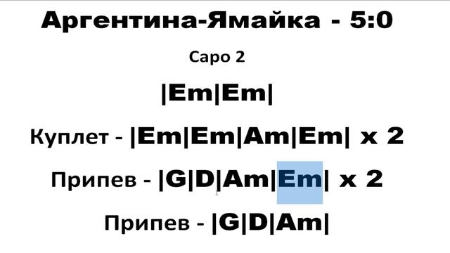 Аргентина - Ямайка 5:0 - Capo 2 - на гитаре