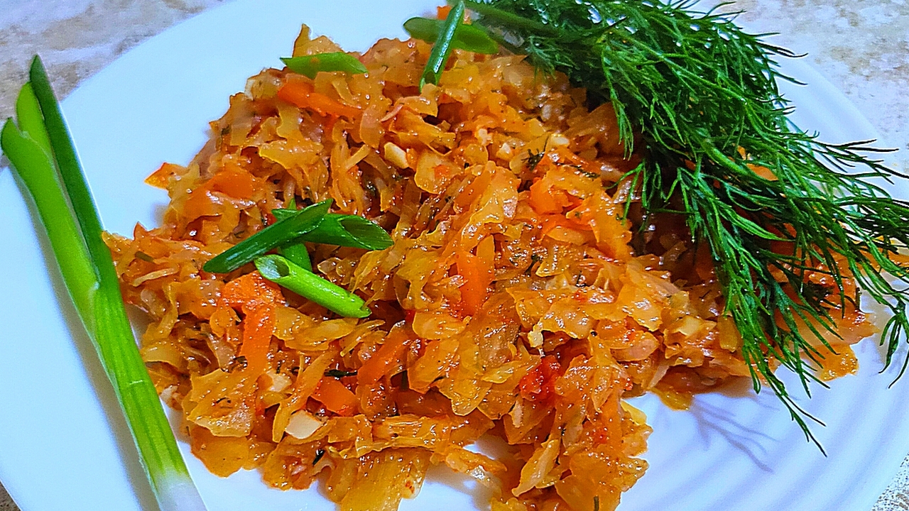 КАПУСТА ЖАРЕНАЯ с Томатным Соком ☆Ольгины Рецепты.