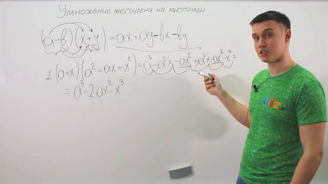 Алгебра 7 класс. Видеоурок по теме Умножение многочлена на многочлен