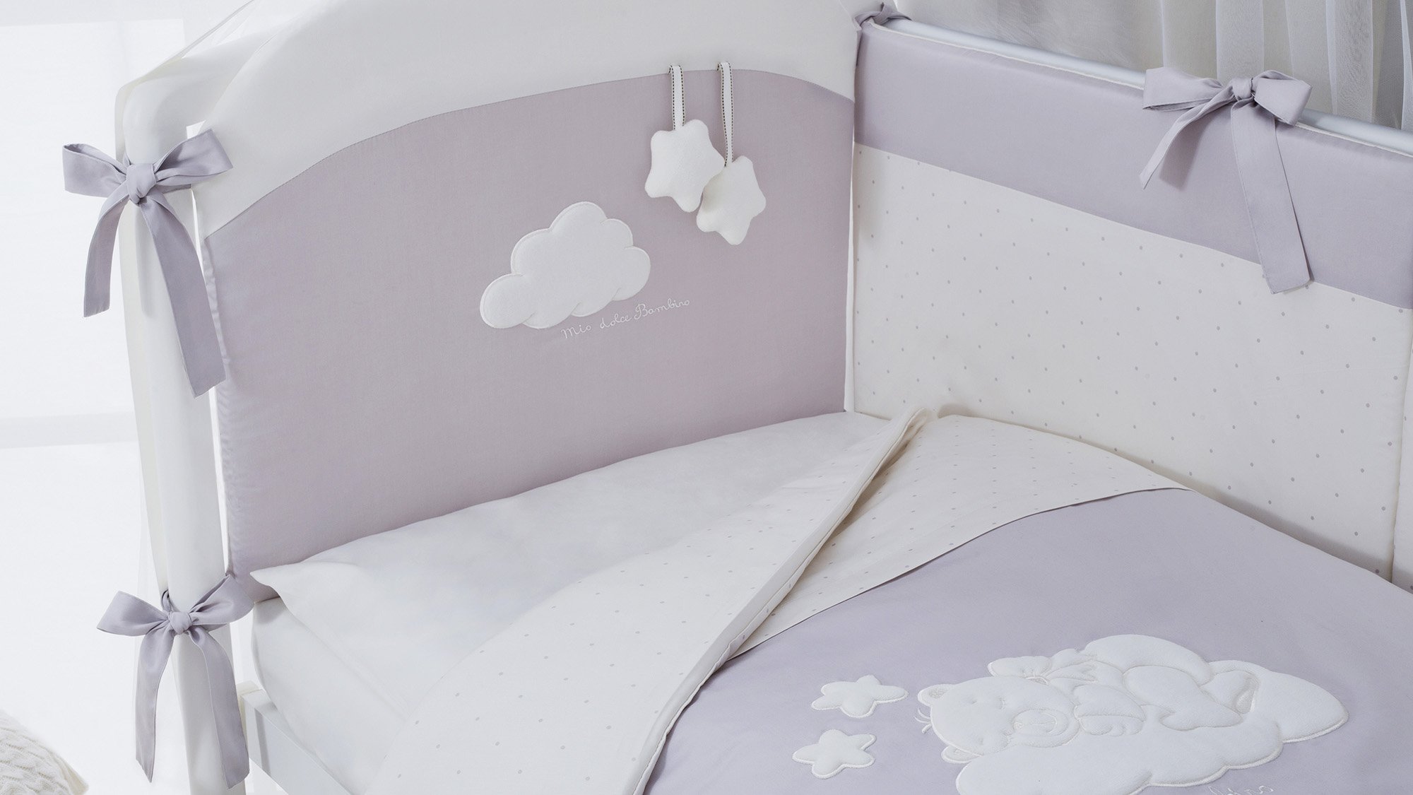 Детское постельное белье Perina. Комплект в кроватку Бамбино грей.