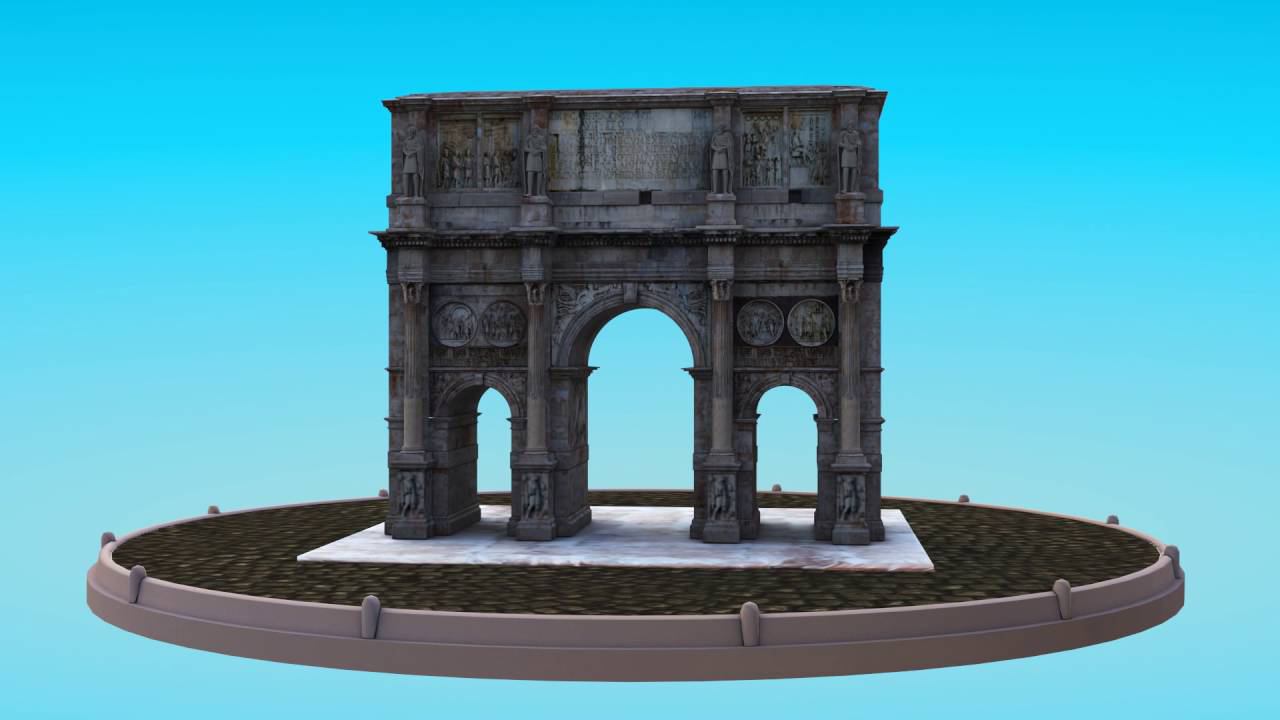 Создание 3D модели Триумфальной арки, Рим, для мобильного приложения MuByz