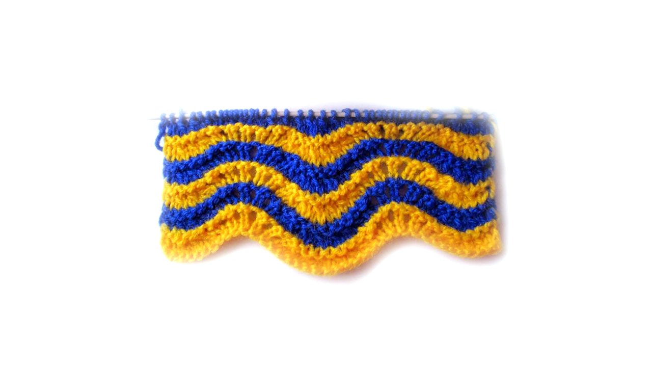 Узоры спицами волны цветной Василиса